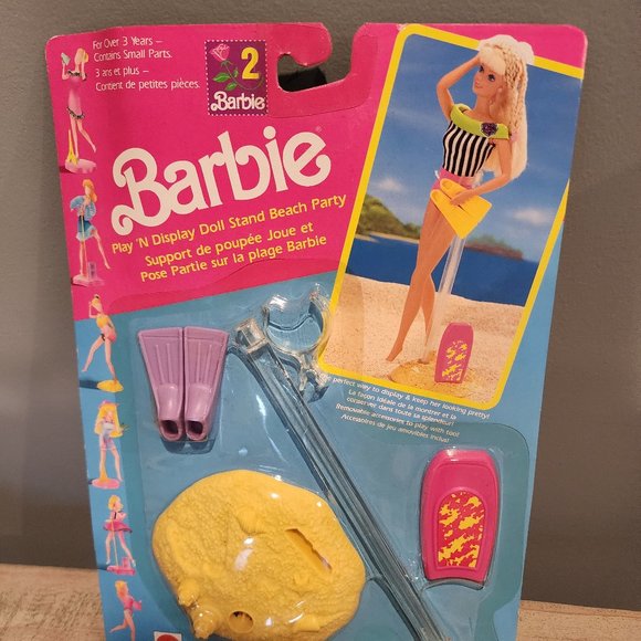 Barbie | Toys | Vintage 991 Barbie Play N Display Stand Beach Party Nib ...